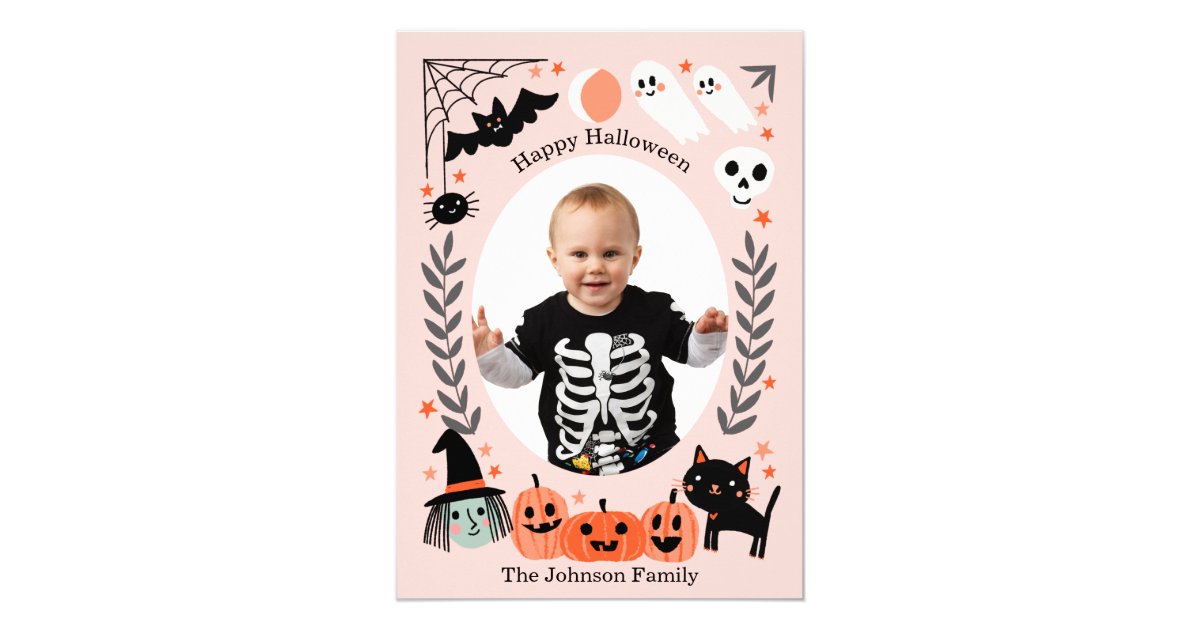 Happy Halloween cute kids photo card | Zazzle.com