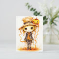 Happy Halloween | Cute Little Scarecrow Postcard | Zazzle