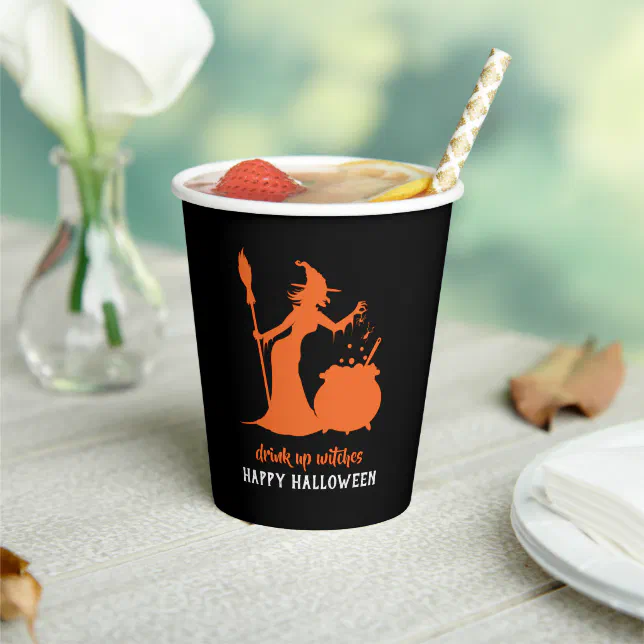 Happy Halloween Drink Up Witches Party Potion Paper Cups | Zazzle