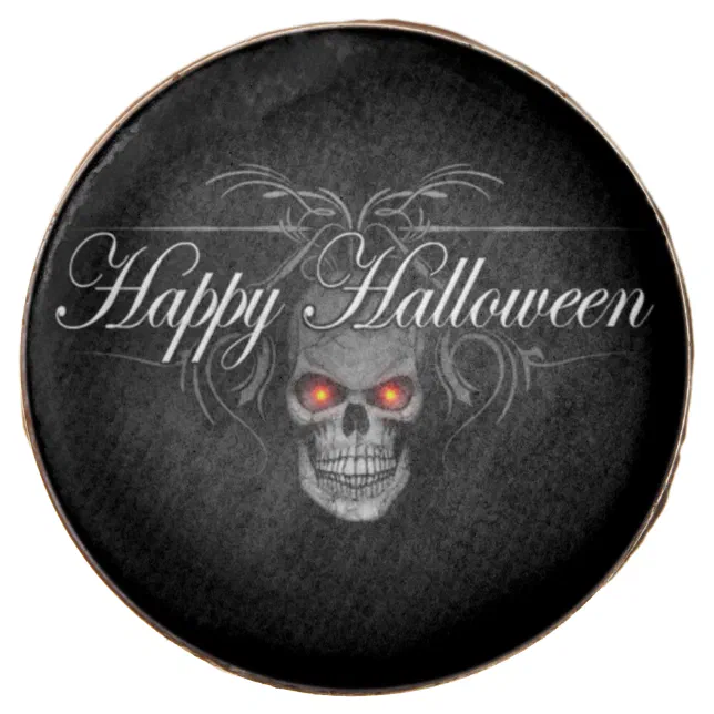 Happy Halloween Evil Skull Chocolate Covered Oreo | Zazzle