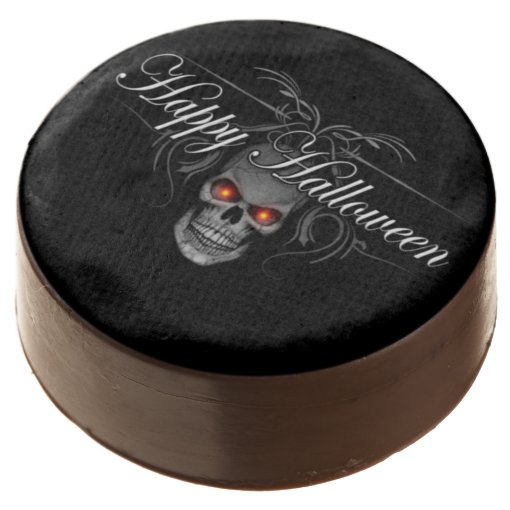Happy Halloween Evil Skull Chocolate Covered Oreo | Zazzle
