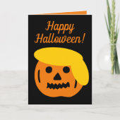 Happy Halloween funny Trump pumpkin head cartoon Card | Zazzle