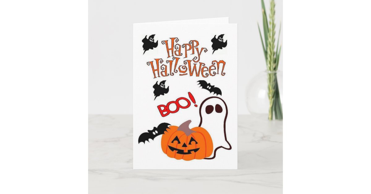 Happy Halloween Ghost Card | Zazzle
