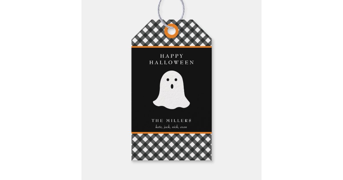 Happy Halloween Ghost Gift Tag Gift Label | Zazzle