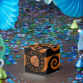 Happy Halloween Glitter Skull Cube Favor Box | Zazzle