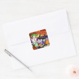 Happy Halloween Goblin Sheet Stickers Cute | Zazzle