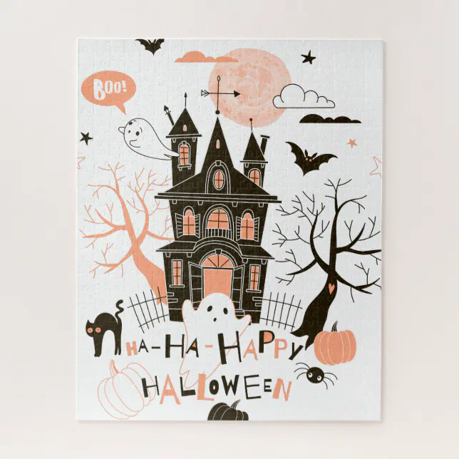 Happy Halloween Haunted House Jigsaw Puzzle | Zazzle