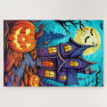 Happy Halloween - Haunted House Jigsaw Puzzle | Zazzle