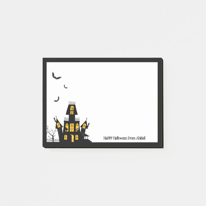 Happy Halloween Haunted House Personalized Post-it Notes | Zazzle