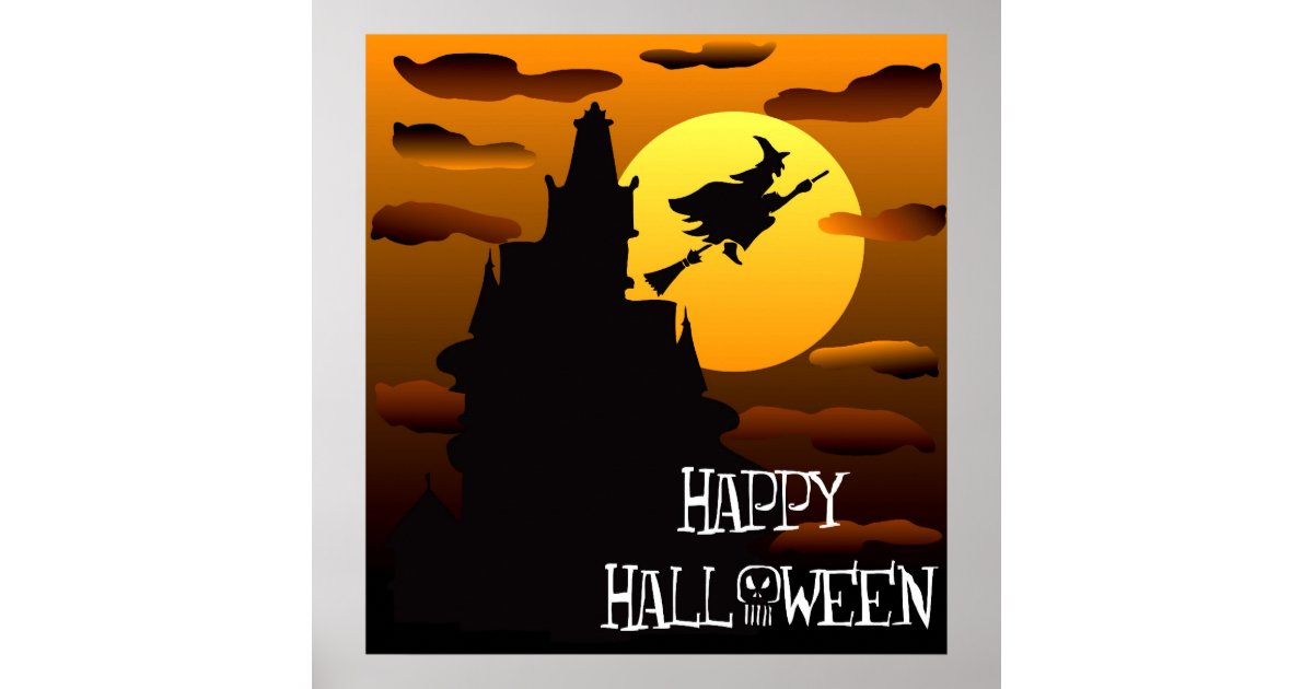 Happy Halloween Haunted House Poster 2 | Zazzle