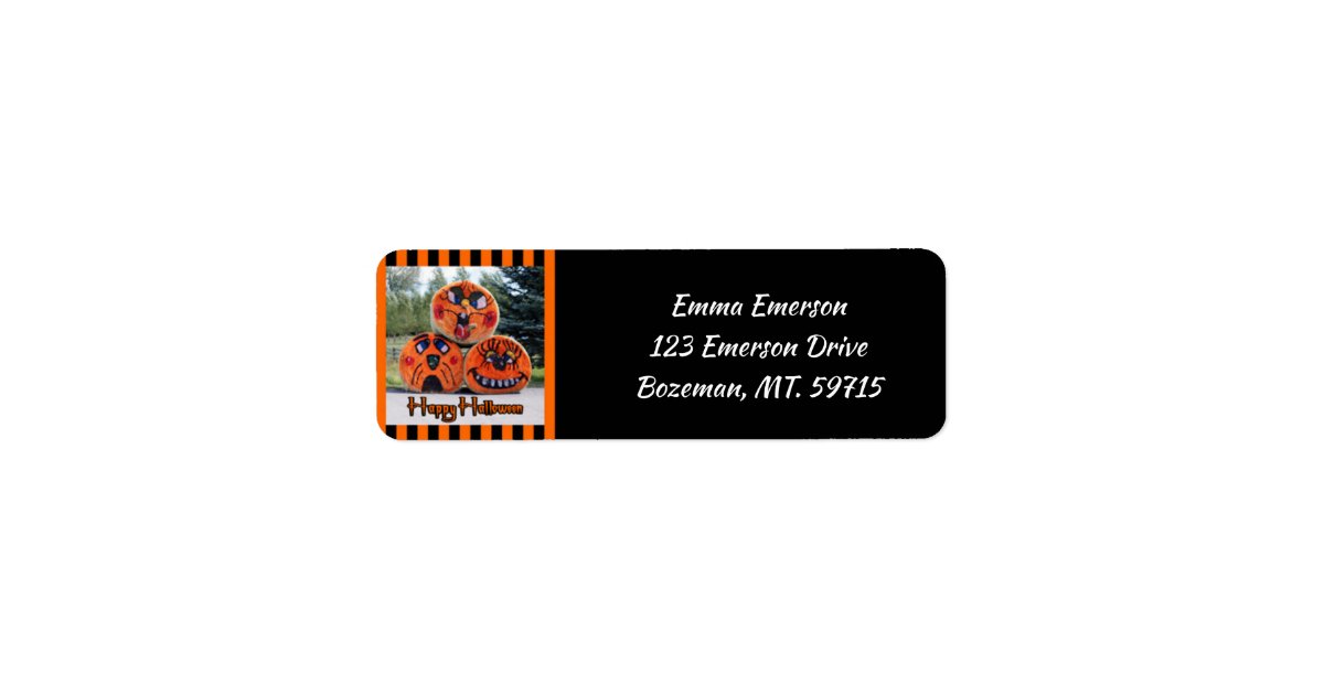 Happy Halloween Hay Bale Art Label | Zazzle