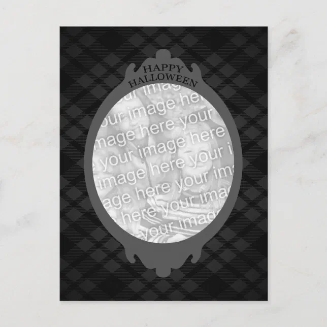 happy halloween (insert your own picture) postcard | Zazzle