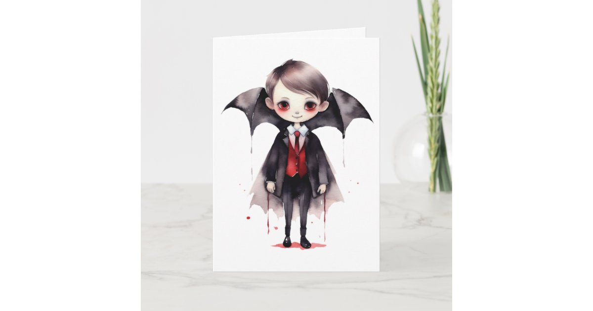 Happy Halloween Kid Vampire Greeting Card | Zazzle