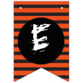 Happy Halloween Orange Black Striped Fun Font Bunting Flags | Zazzle