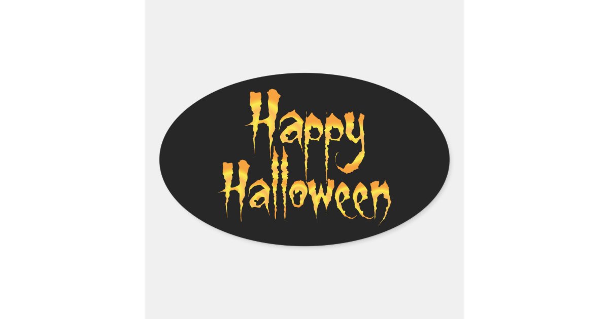 Happy Halloween Oval Sticker | Zazzle