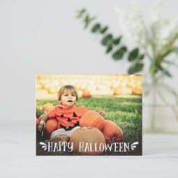 Happy Halloween Personalized Photo Greeting Postcard | Zazzle