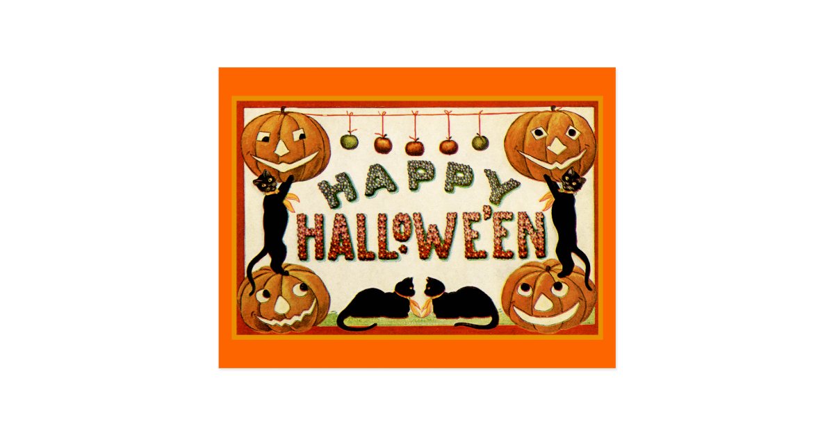 Happy Halloween Postcard | Zazzle.com