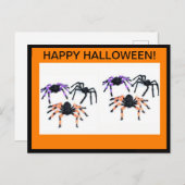 HAPPY HALLOWEEN POSTCARD WITH SCARY SPIDERS | Zazzle
