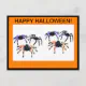 HAPPY HALLOWEEN POSTCARD WITH SCARY SPIDERS | Zazzle