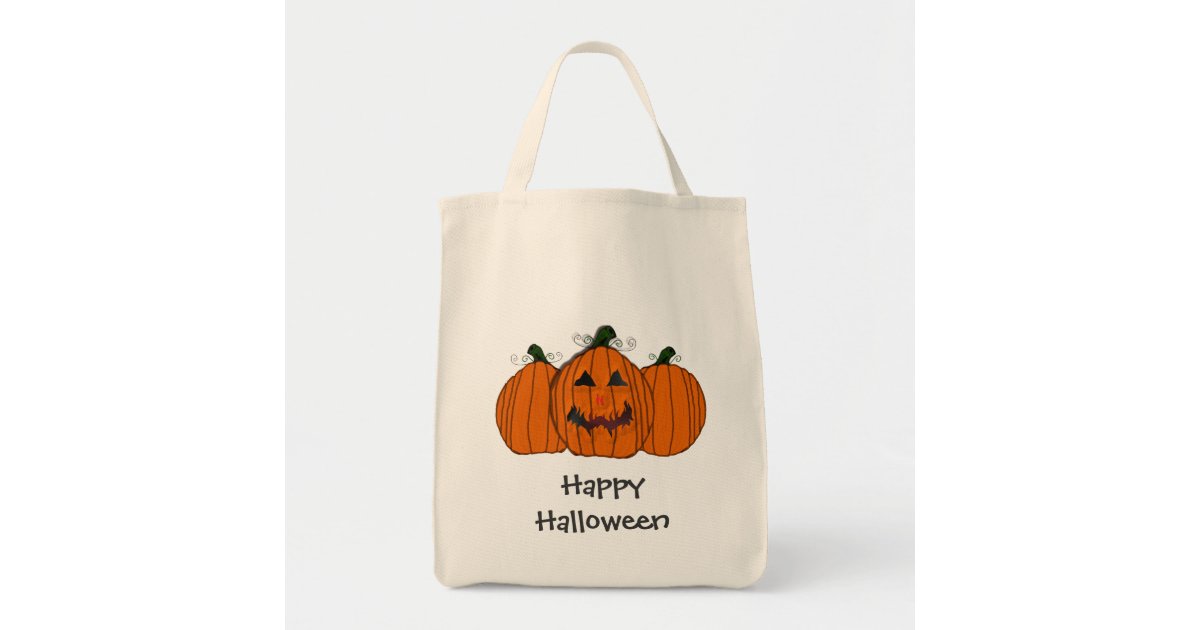 Happy Halloween Pumpkin Tote Bag | Zazzle