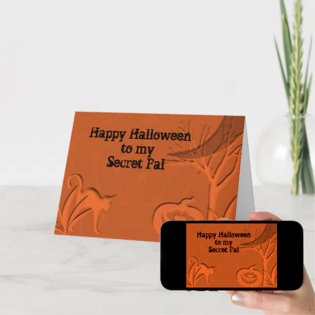 Happy Halloween Secret Pal Card | Zazzle
