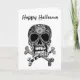 Happy Halloween Skull and Crossbones Greeting Card | Zazzle