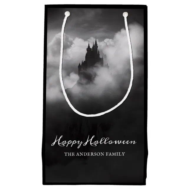Happy Halloween Spooky Castle Party Small Gift Bag | Zazzle
