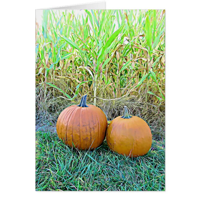 Happy Halloween Two Cute Pumpkins Card | Zazzle