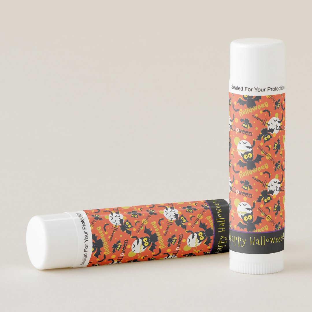 Happy Halloween Vampire Bat Lip Balm Party Favor | Zazzle