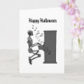 Happy Halloween Vintage Musical Skeleton Piano Card | Zazzle