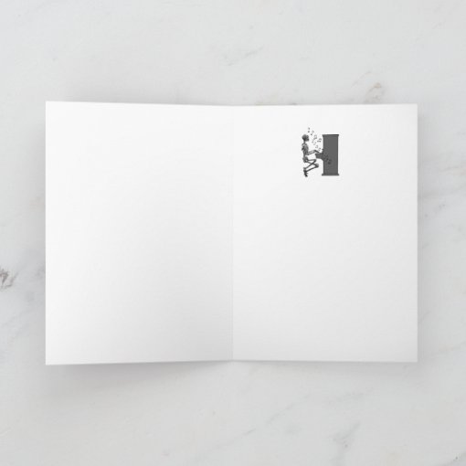 Happy Halloween Vintage Musical Skeleton Piano Card | Zazzle