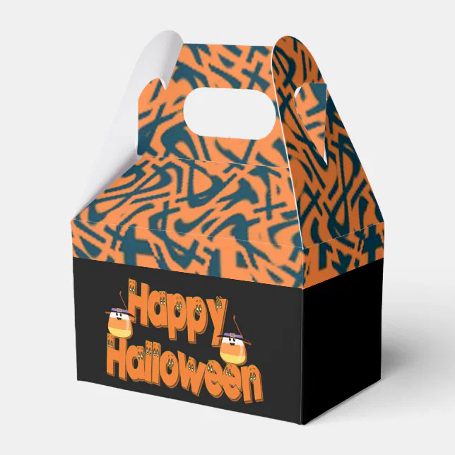 Happy Halloween Whimsical Text Gable Favor Box | Zazzle