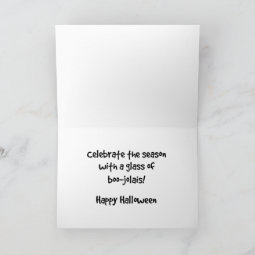 Happy Hallowine Pumpkin Wine Glass Halloween Card | Zazzle