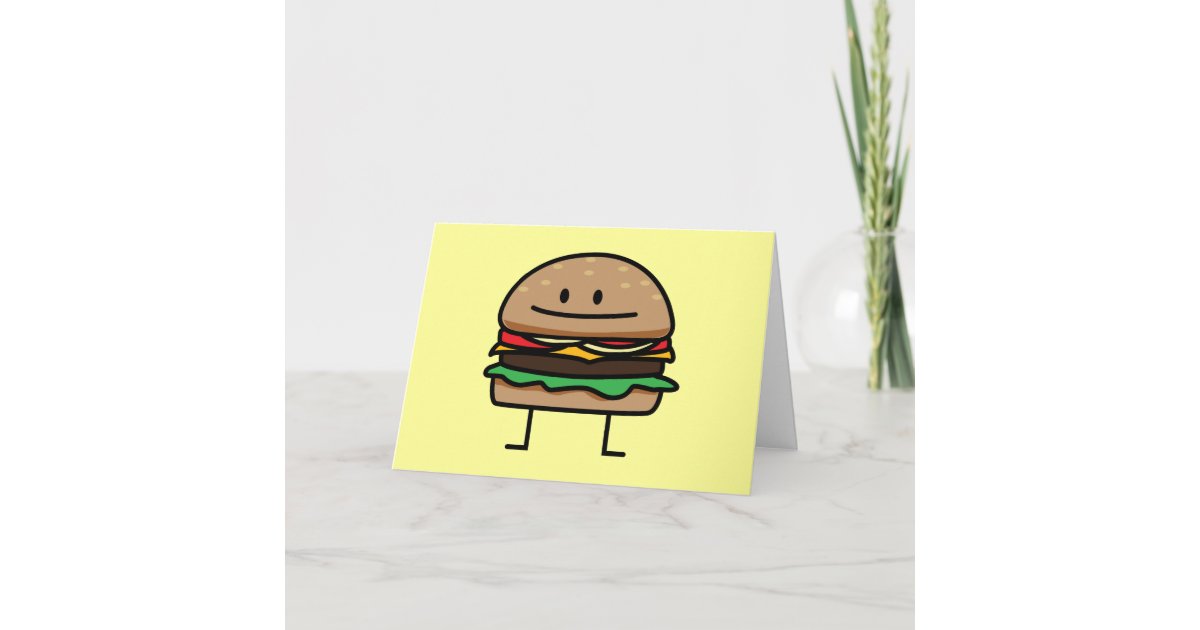 Happy Hamburger Thank You Card | Zazzle