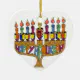 Happy Hanukkah Dreidels Menorah Ceramic Ornament | Zazzle