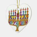 Happy Hanukkah Dreidels Menorah Ceramic Ornament | Zazzle