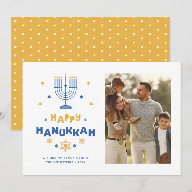 "Happy Hanukkah" Holiday Card | Zazzle