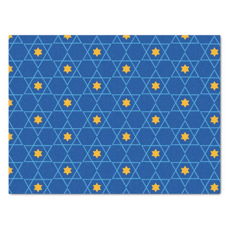 Happy Hanukkah Jewish Star of David Pattern Blue Tissue Paper | Zazzle