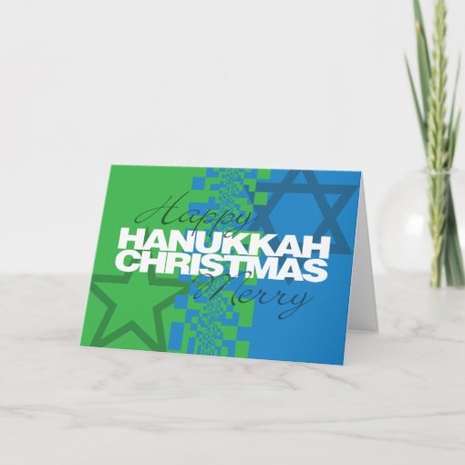 Happy Hanukkah Merry Christmas Card | Zazzle