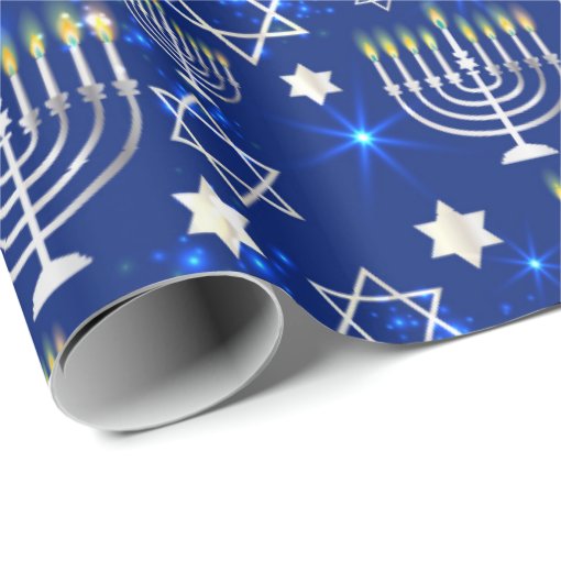 Happy Hanukkah Modern Wrapping Paper | Zazzle