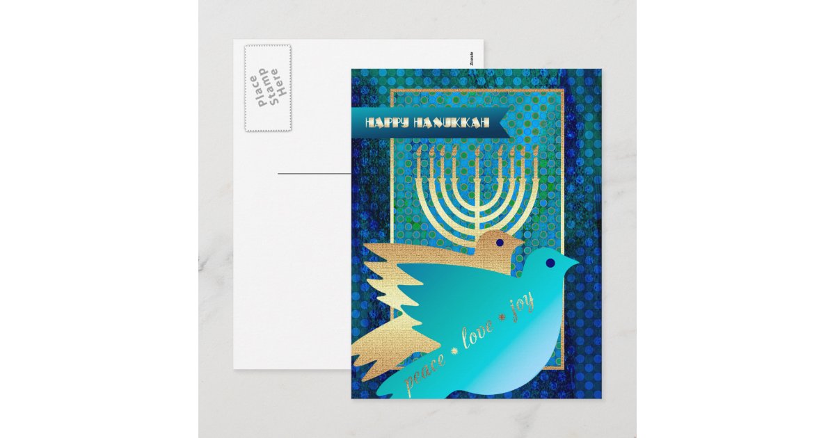 Happy Hanukkah. Personalized Hanukkah Postcards | Zazzle