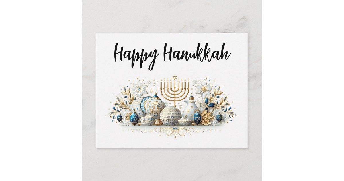 Happy Hanukkah Postcard | Zazzle