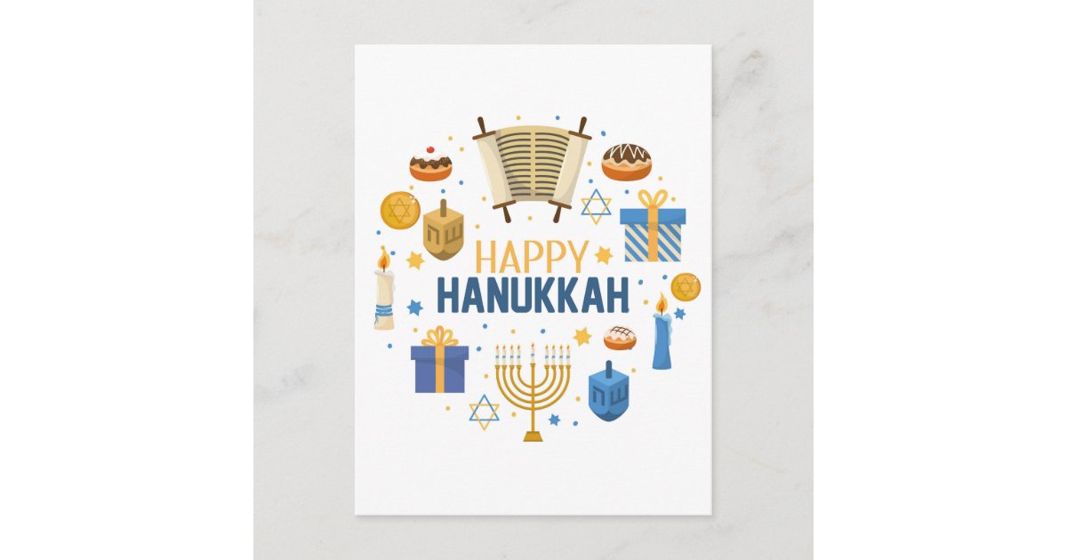 Happy Hanukkah Postcard | Zazzle
