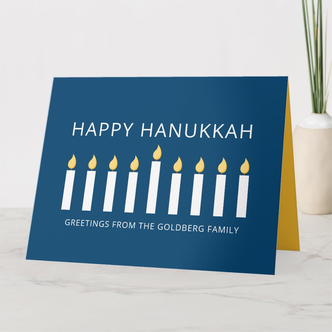Happy Hanukkah | Simple and Modern Candle Greeting Card | Zazzle