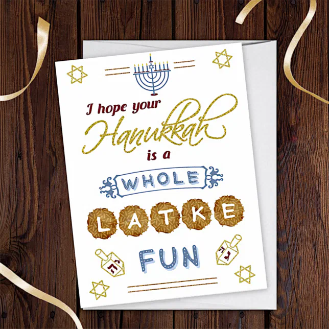 Happy Hanukkah Whole Latke Fun Funny Custom Card | Zazzle