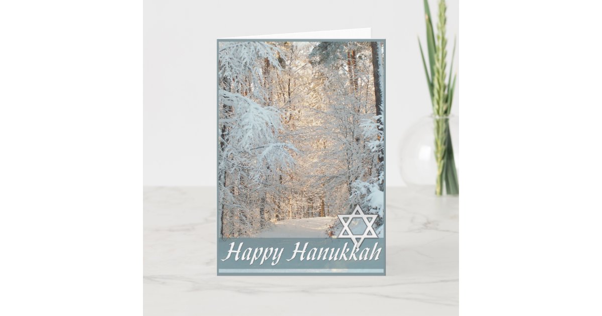 Happy Hanukkah Winter Road Greeting Card | Zazzle