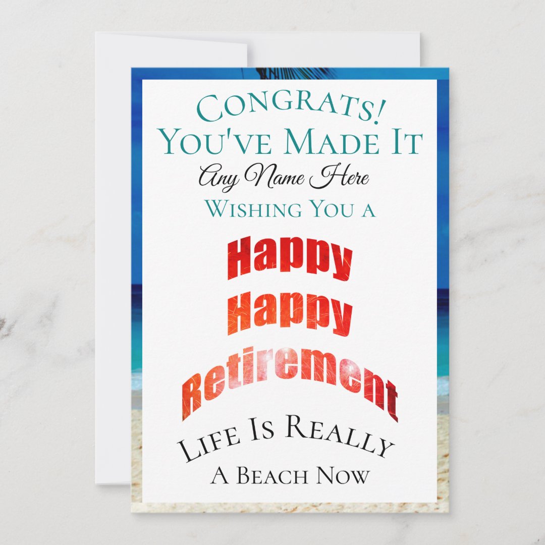 Happy Happy Retirement Congrats and Name - Card | Zazzle