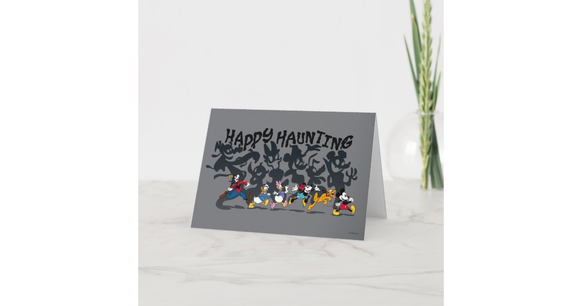 Happy Haunting from Mickey and Friends Card | Zazzle