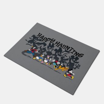 Happy Haunting from Mickey and Friends Doormat | Zazzle