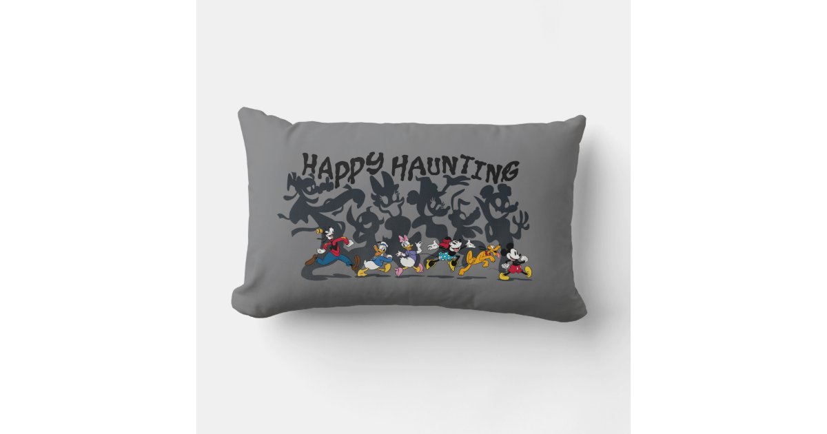 Happy Haunting from Mickey and Friends Lumbar Pillow | Zazzle